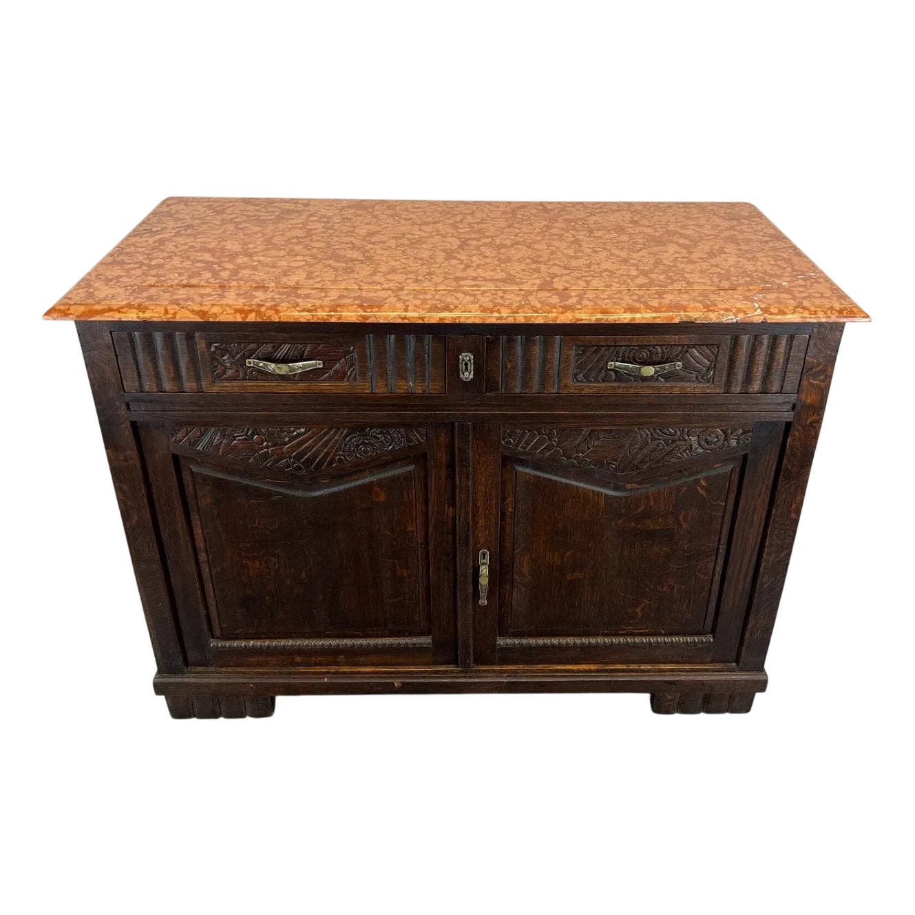 Antique French Marble Topped Chest of Drawers | Chairish