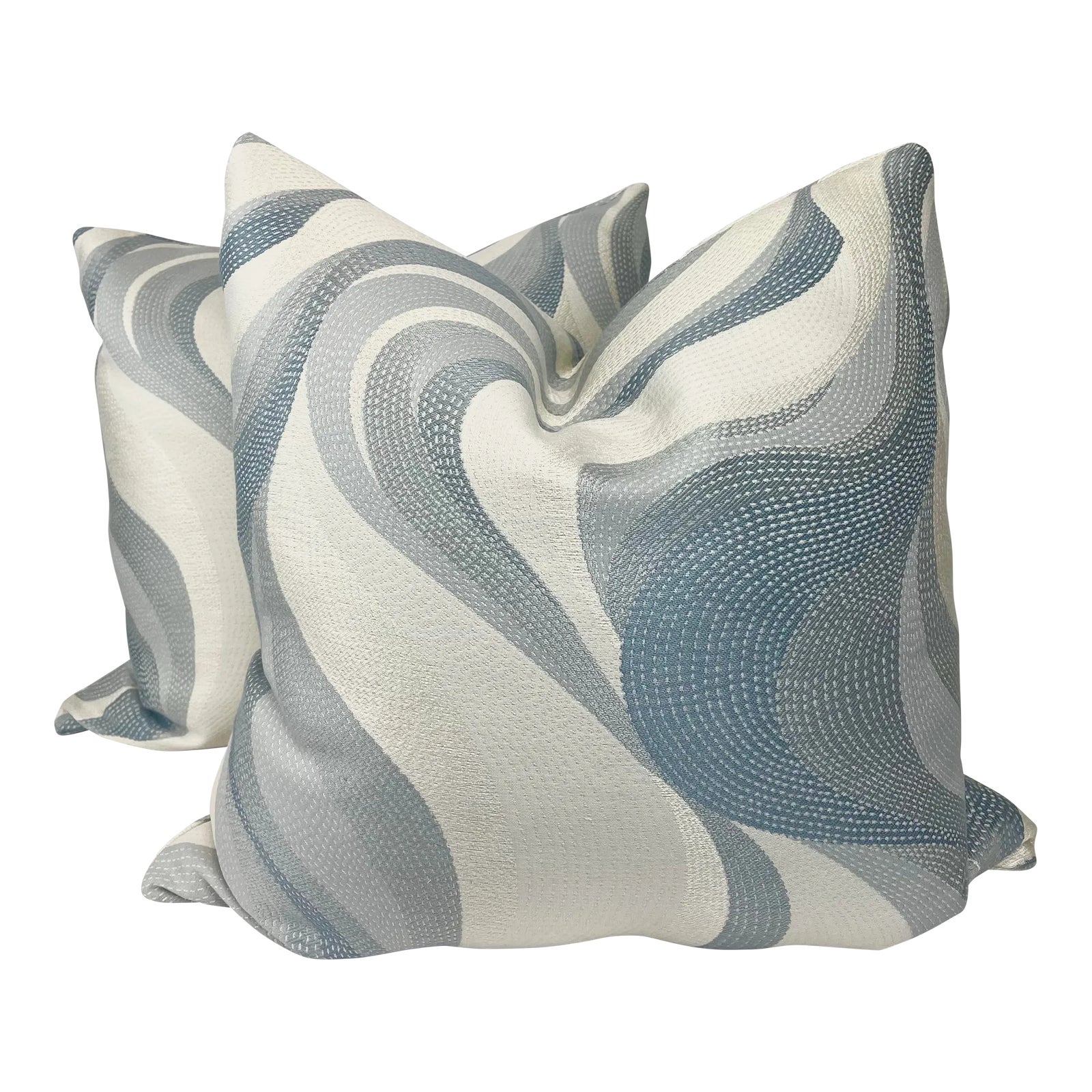 Thibaut "Passage" Indoor/Outdoor in Glacier 22" Pillows-A Pair | Chairish
