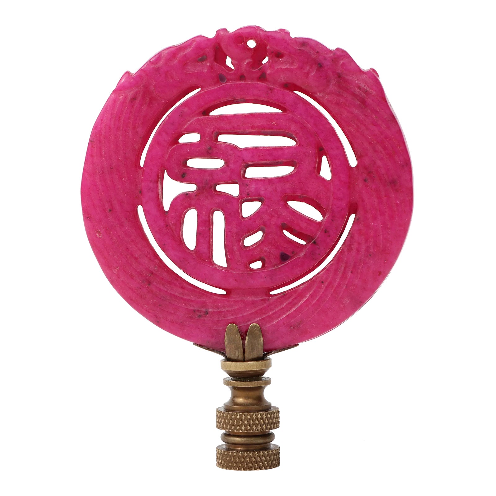 Chinese Good Fortune Symbol Lamp Finial on Bronze Hardware | Chairish