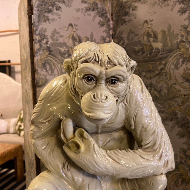 Late 20th Century Vintage Plaster Monkey Statue | Chairish