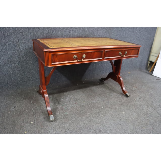 Leather Top Federal Style Desk | Chairish