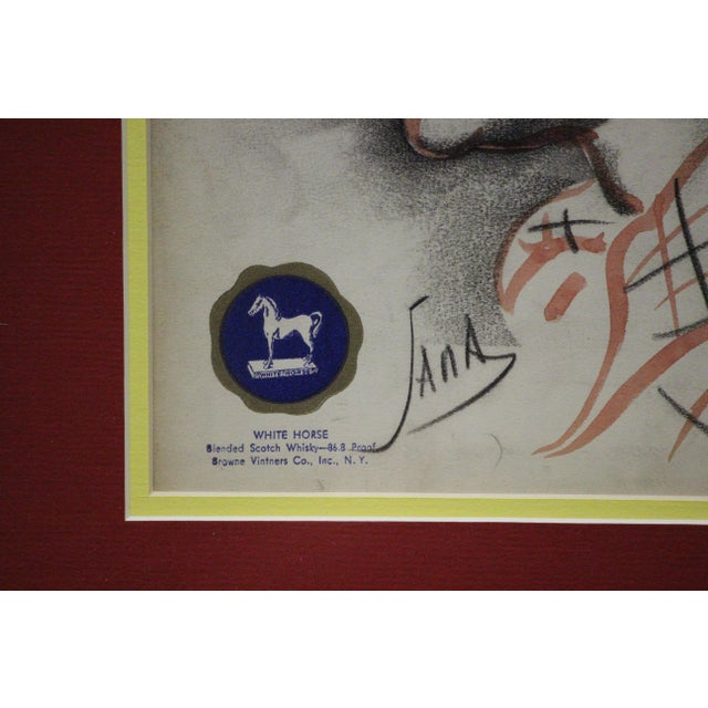 Mid 20th Century Tattersall Huntsman Traditional Charcoal Drawing ...