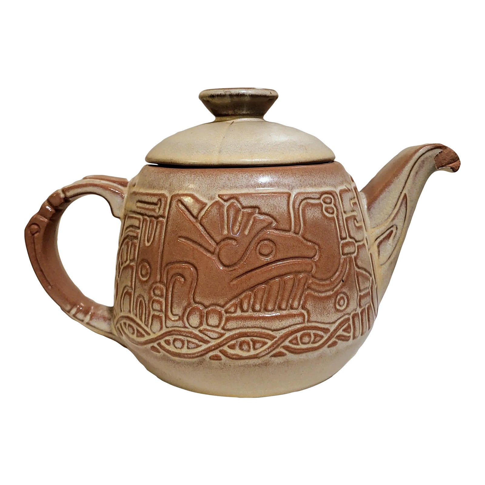 1930s Vintage Frankoma Earthenware Pottery Tea Pot | Chairish