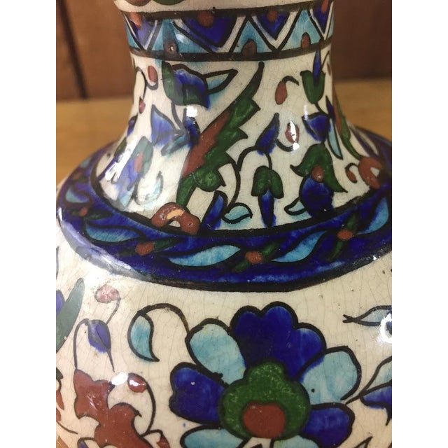 Middle Eastern Hand-Painted Glazed Pottery | Chairish