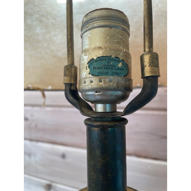 Mid 20th Century Slate Green Empoli Glass Table Lamp | Chairish