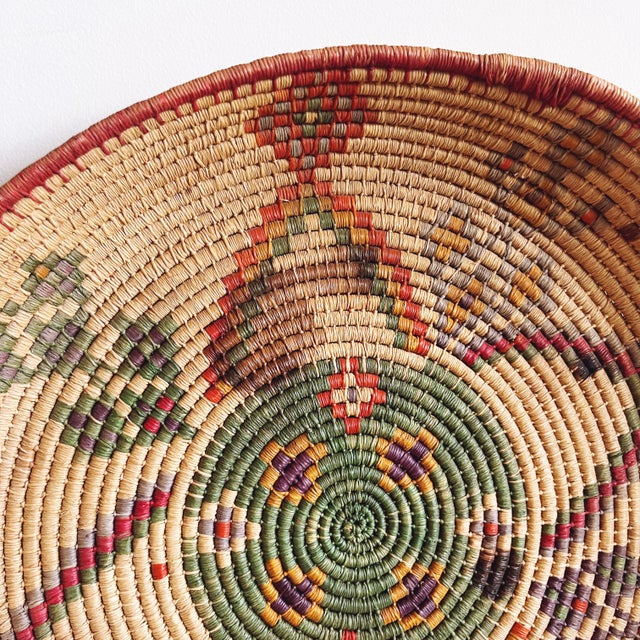 Vintage Native American Natural Dye Handwoven Basket | Chairish