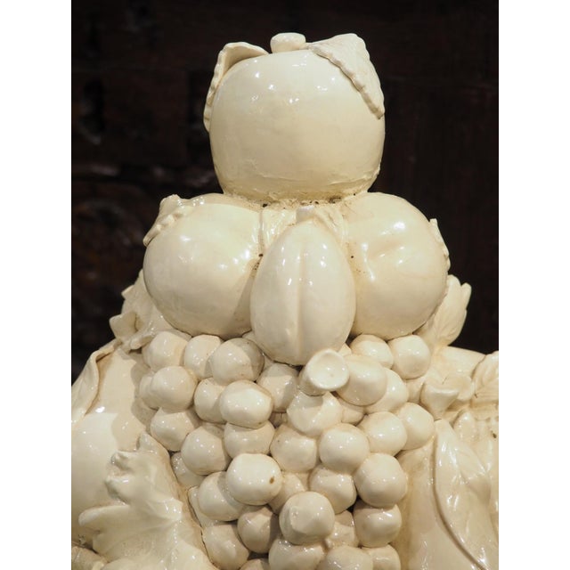 Pair of Italian Creamware 2-Piece Topiary Fruit Bowls | Chairish