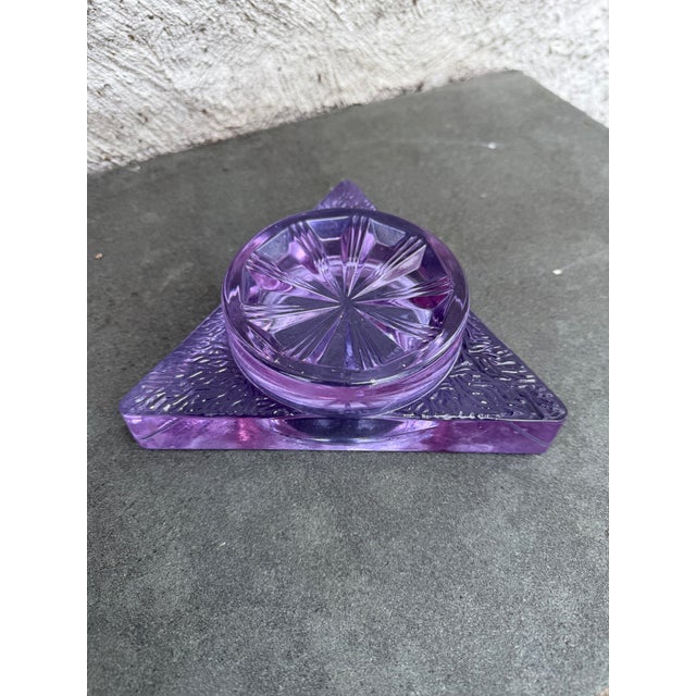 1960s Alexandrite Neodymium Pressed Glass Triangle Ashtray Votive ...