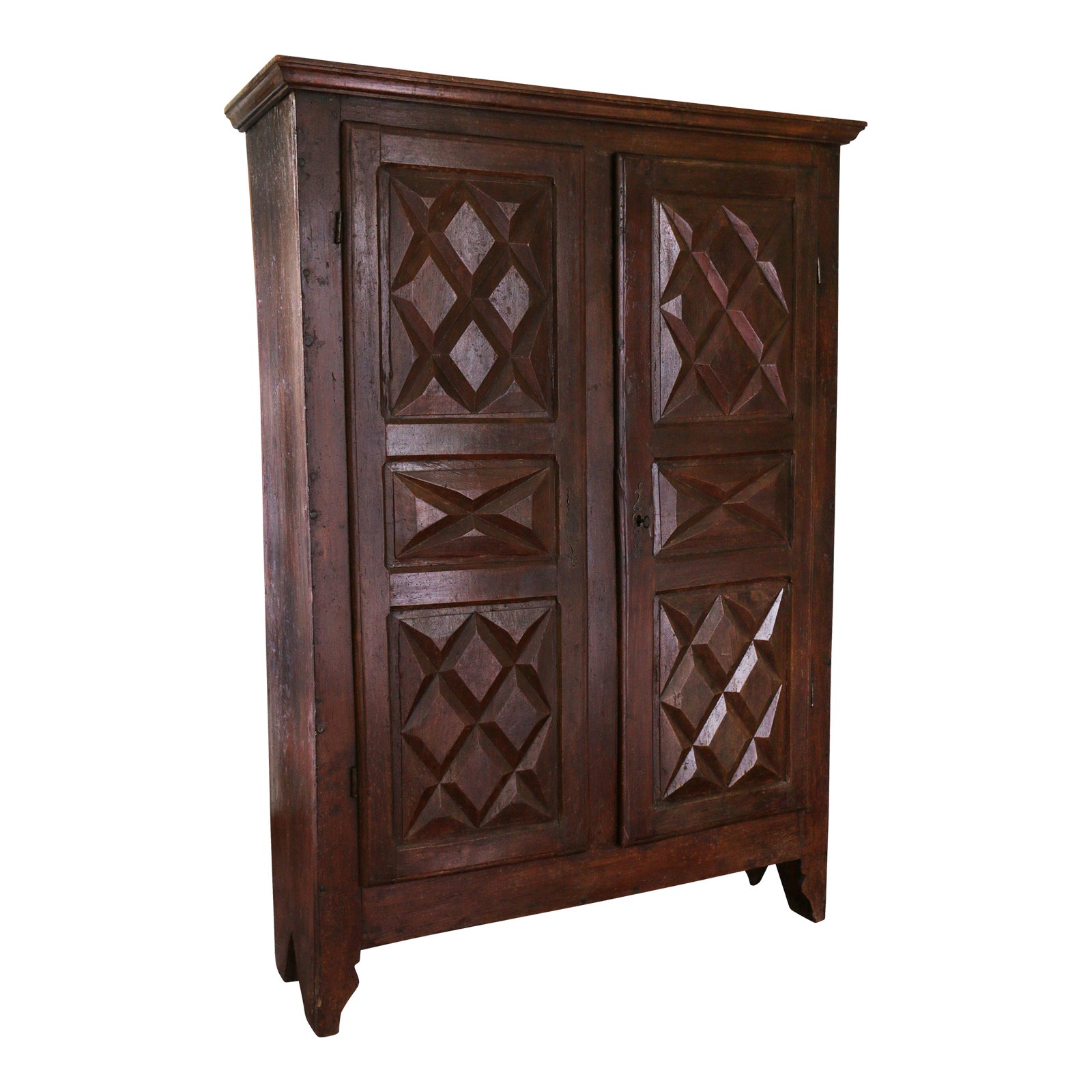 Original Solid Carved Wood Louis XIII-Style Cabinet, France, 19th ...