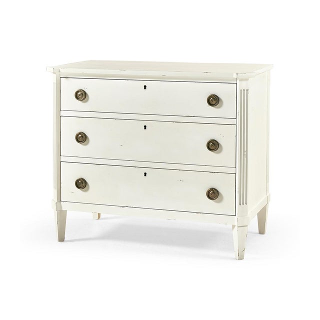 Swedish White Painted Commode | Chairish