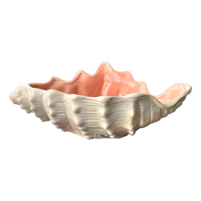 1970's Vintage Fitz and Floyd Porcelain Pink and White Clam Shell ...