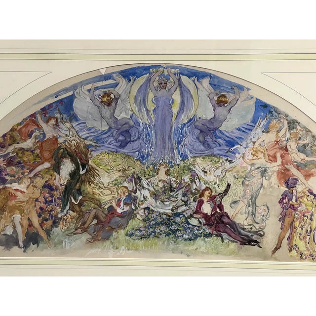 Albert Beck Wenzell's Allegorical Scene, Signed + Framed | Chairish