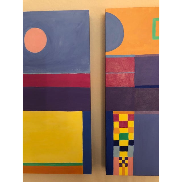 Contemporary Abstract Triptych of Paintings | Chairish