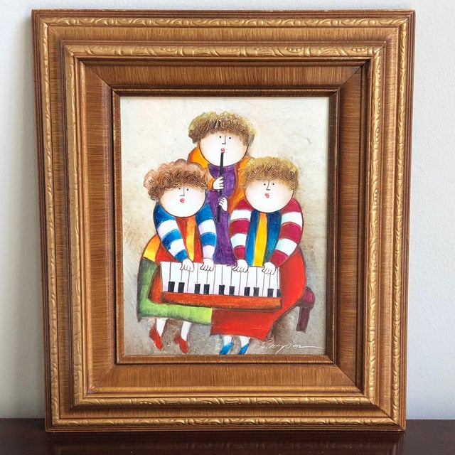 J. Roybal Musical Trio Acrylic on Canvas, Framed | Chairish