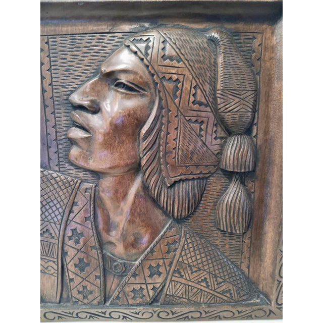 Early 20th Century Vintage Hand Carved Bas Relief Portraits of a Man ...