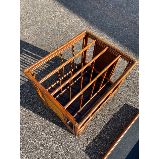 1990s Selamat Designs Bamboo Pencil Reed Magazine Rack With Removable ...