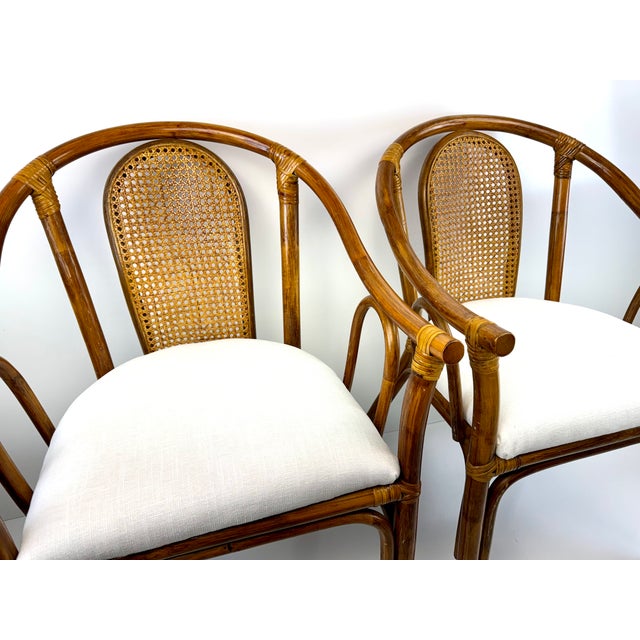 Vintage Mid Century Cane Back Bamboo Chairs, a Pair | Chairish
