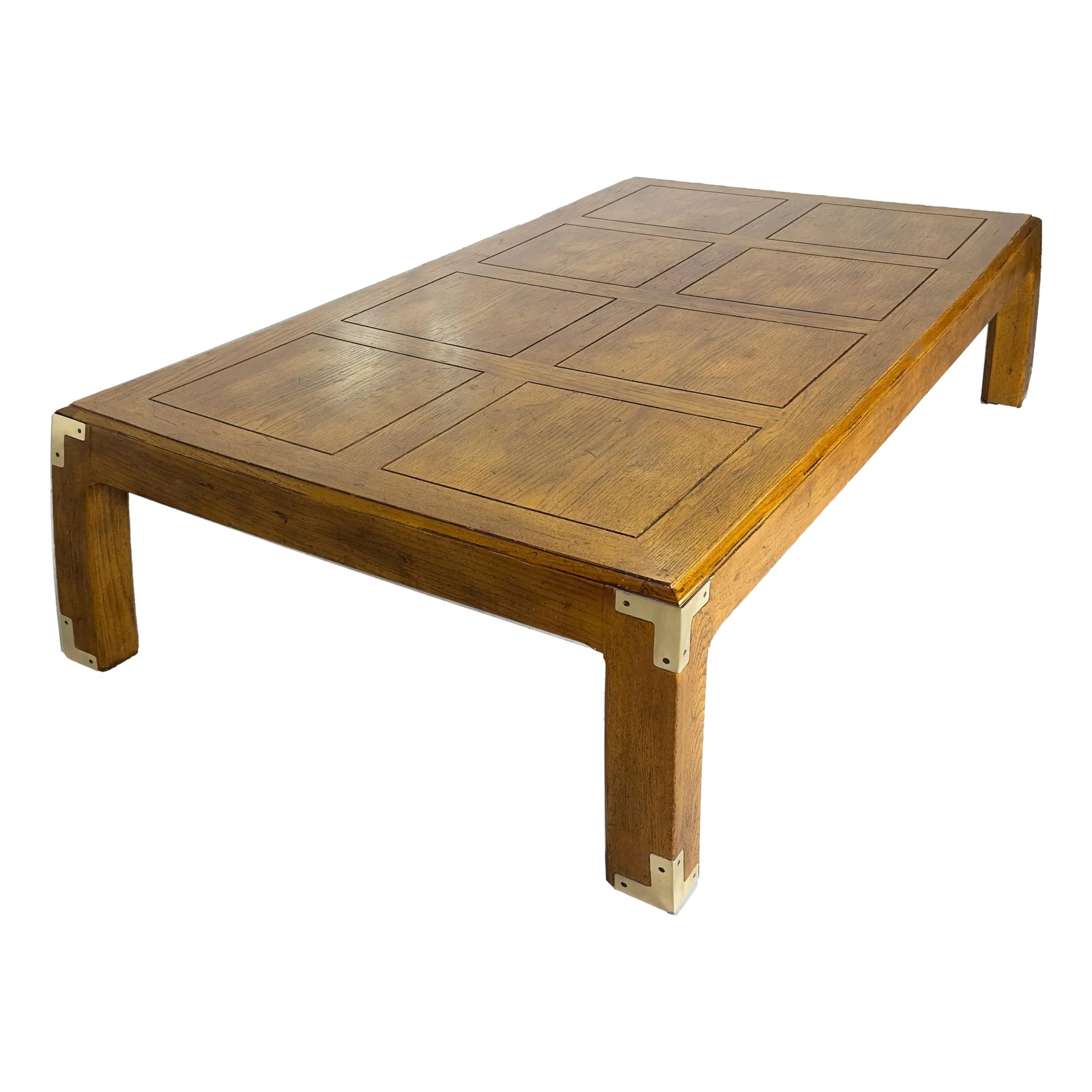 Vintage Campaign Coffee Table Artefacts Collection by Henredon | Chairish