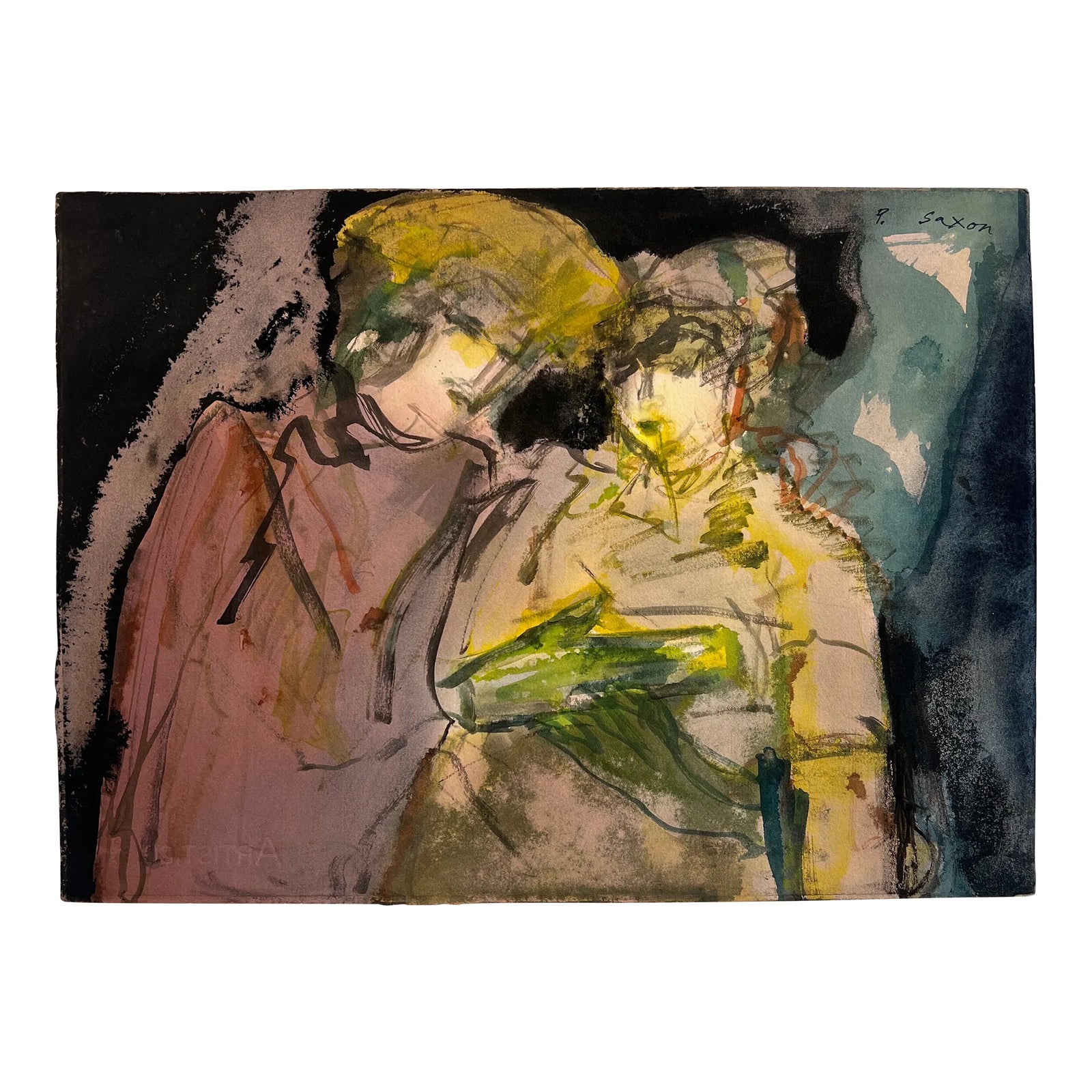 Phil Saxon Ink Wash Original | Chairish