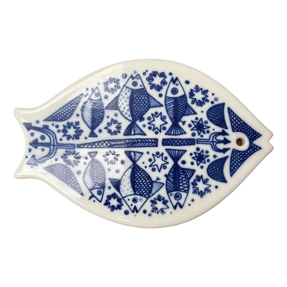 Mid-Century Porcelain Fish Wall Plate from Porsgrund, Norway, 1960s ...