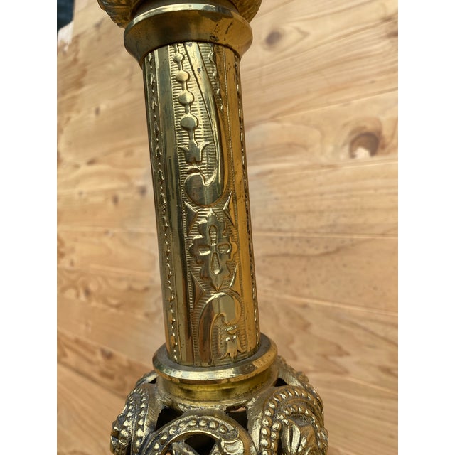 19th Century Antique French Neogothic Altar Torchère Candlestick Set ...