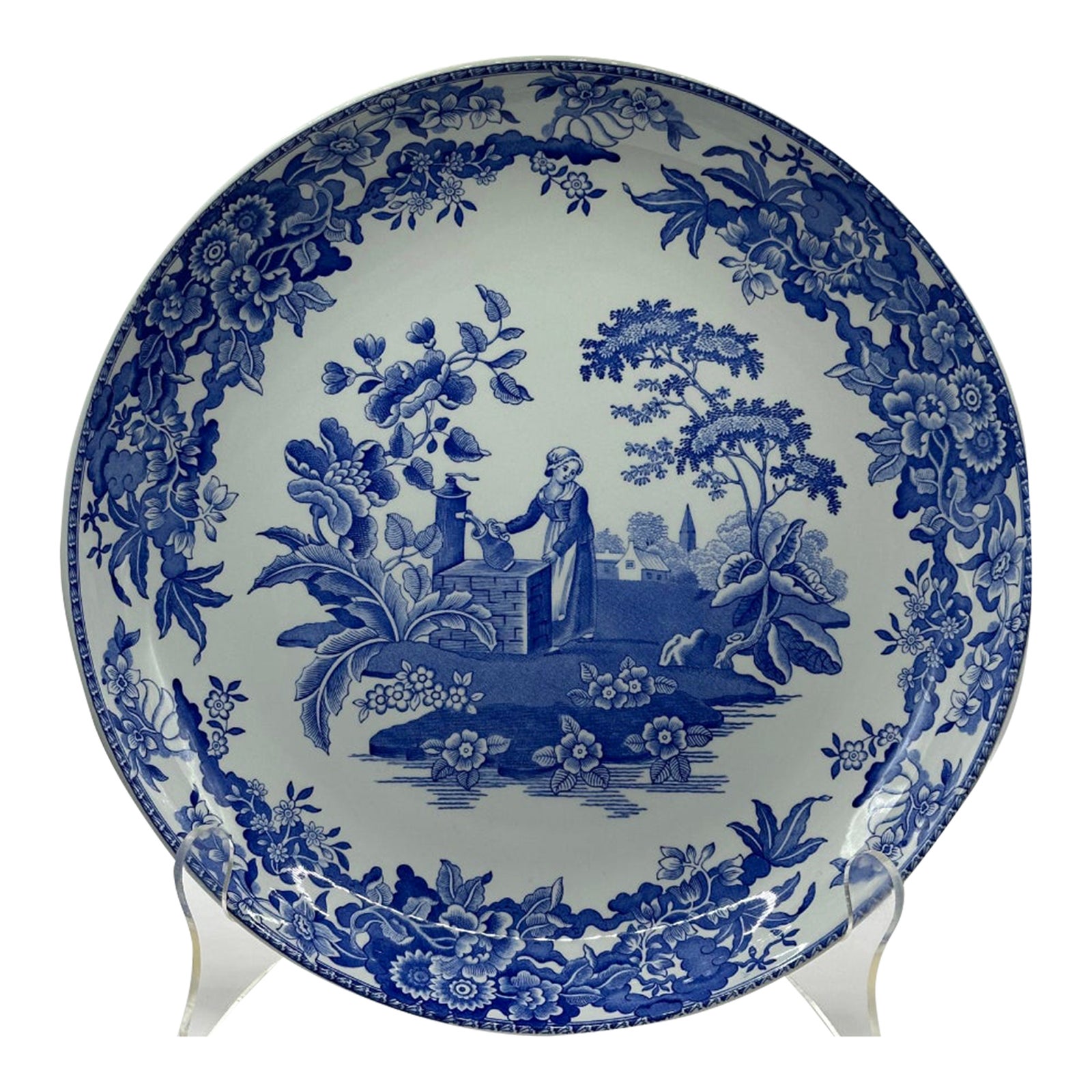 2000s Spode Girl at Well Pattern Pasta Serving Bowl | Chairish