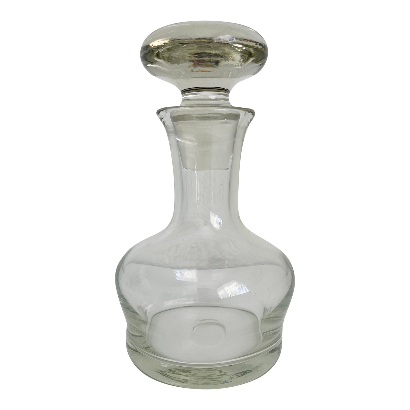 1960s Danish Modern Thick Glass Decanter With Extra Large Stopper ...