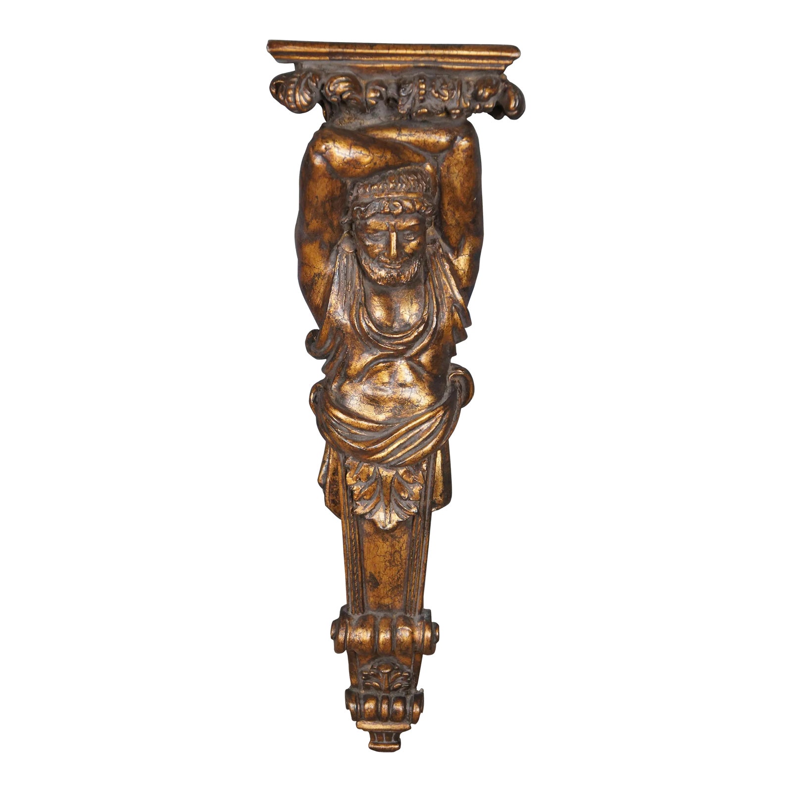 Mid 20th Century Grecian Atlas Figural Wall Corbel Shelf Sconce ...
