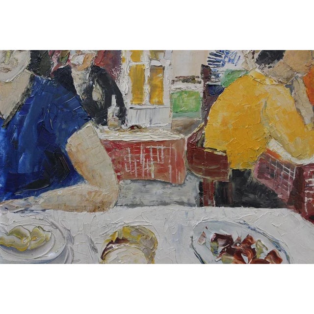 French School Artist, At the Table in a French Restaurant, 1970, Oil on ...