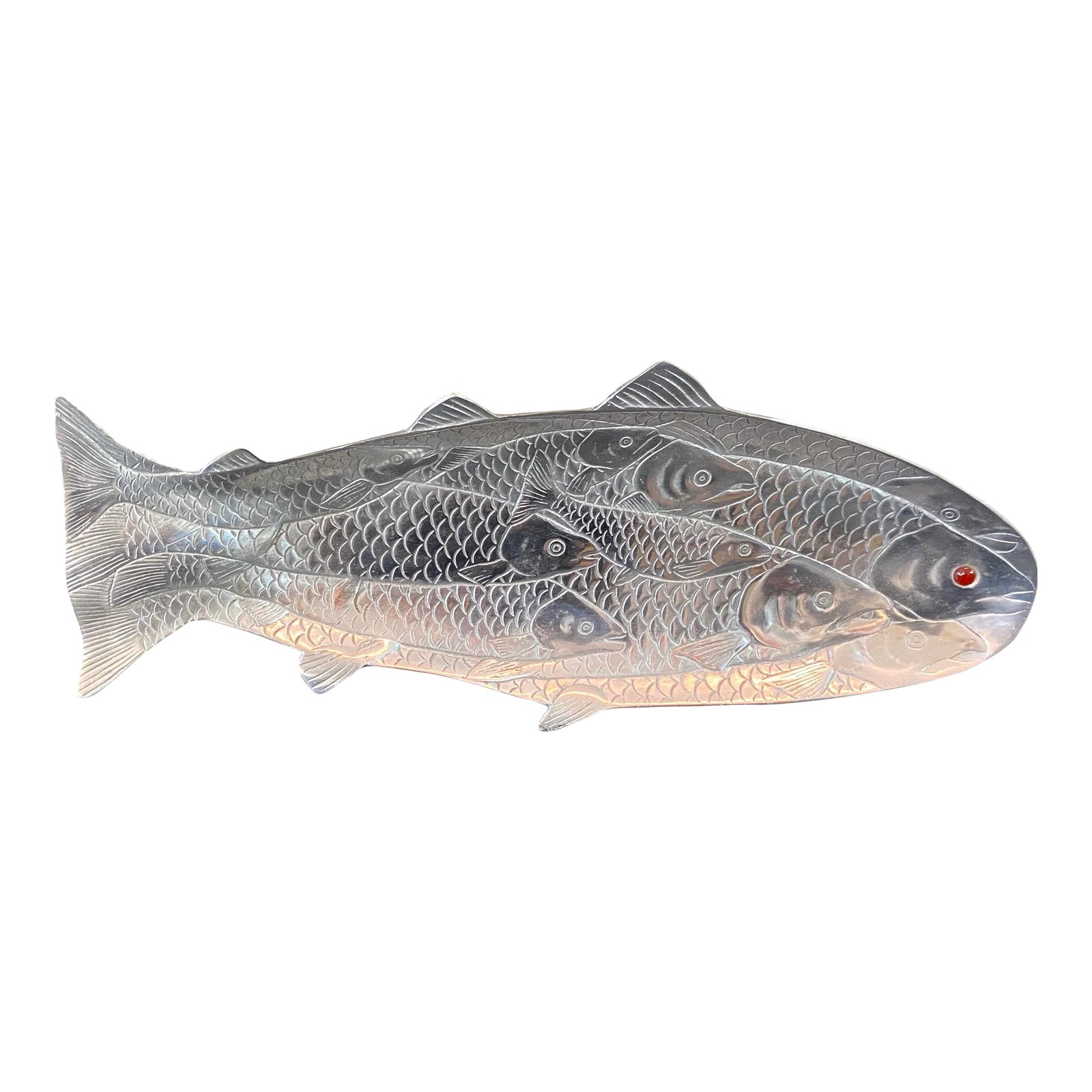 Vintage Pewter Fish Platter | Chairish