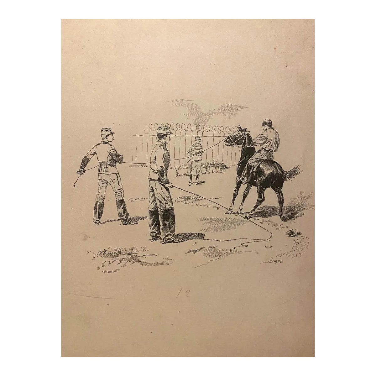 Georges Carrey - Le Travail A La Longe - Ink Drawing - Early 20th ...