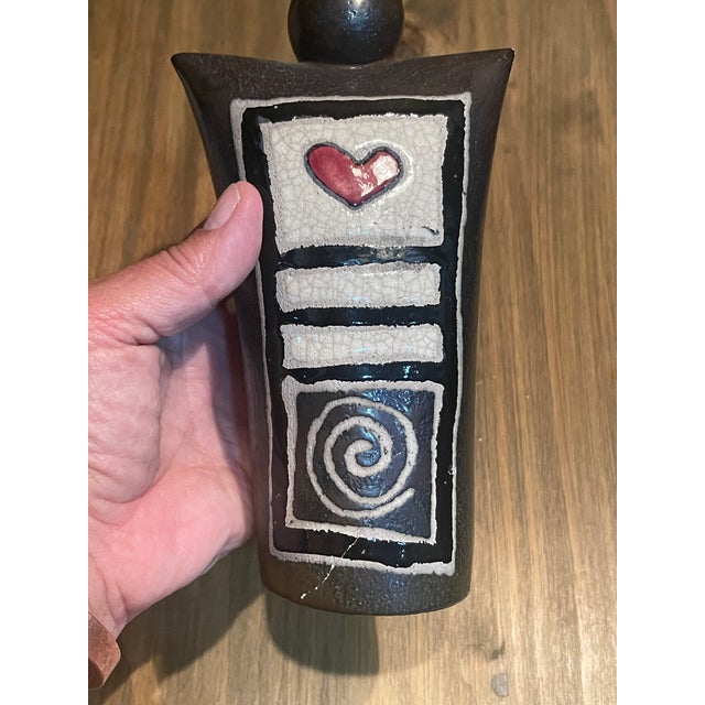 1980s Barbara Hertel Ceramic Spirit People Rattle Raku Studio Pottery ...