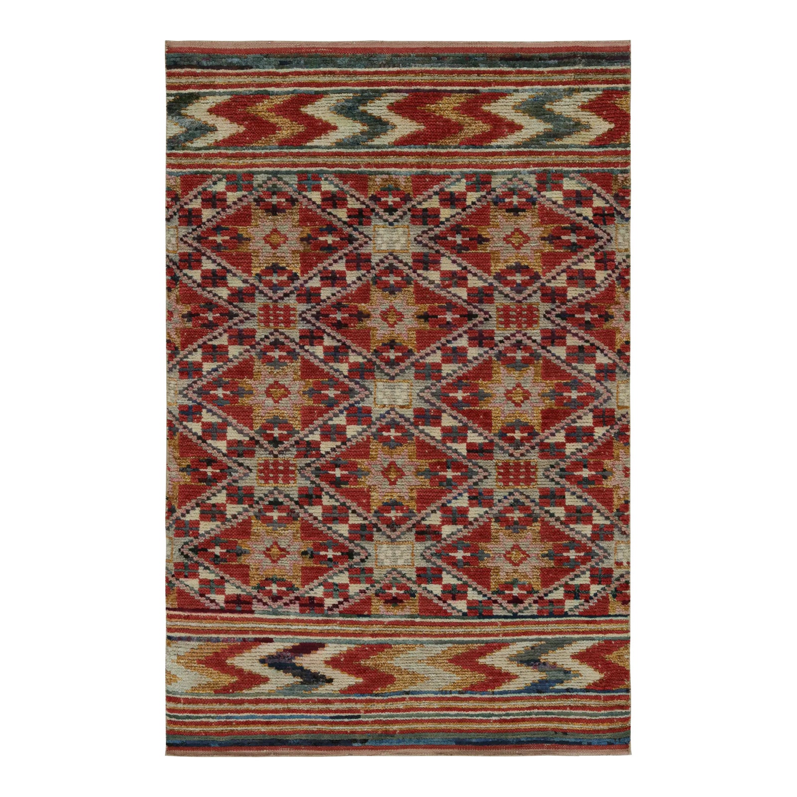 Contemporary Moroccan Rug With Berber Geometric Patterns | Chairish