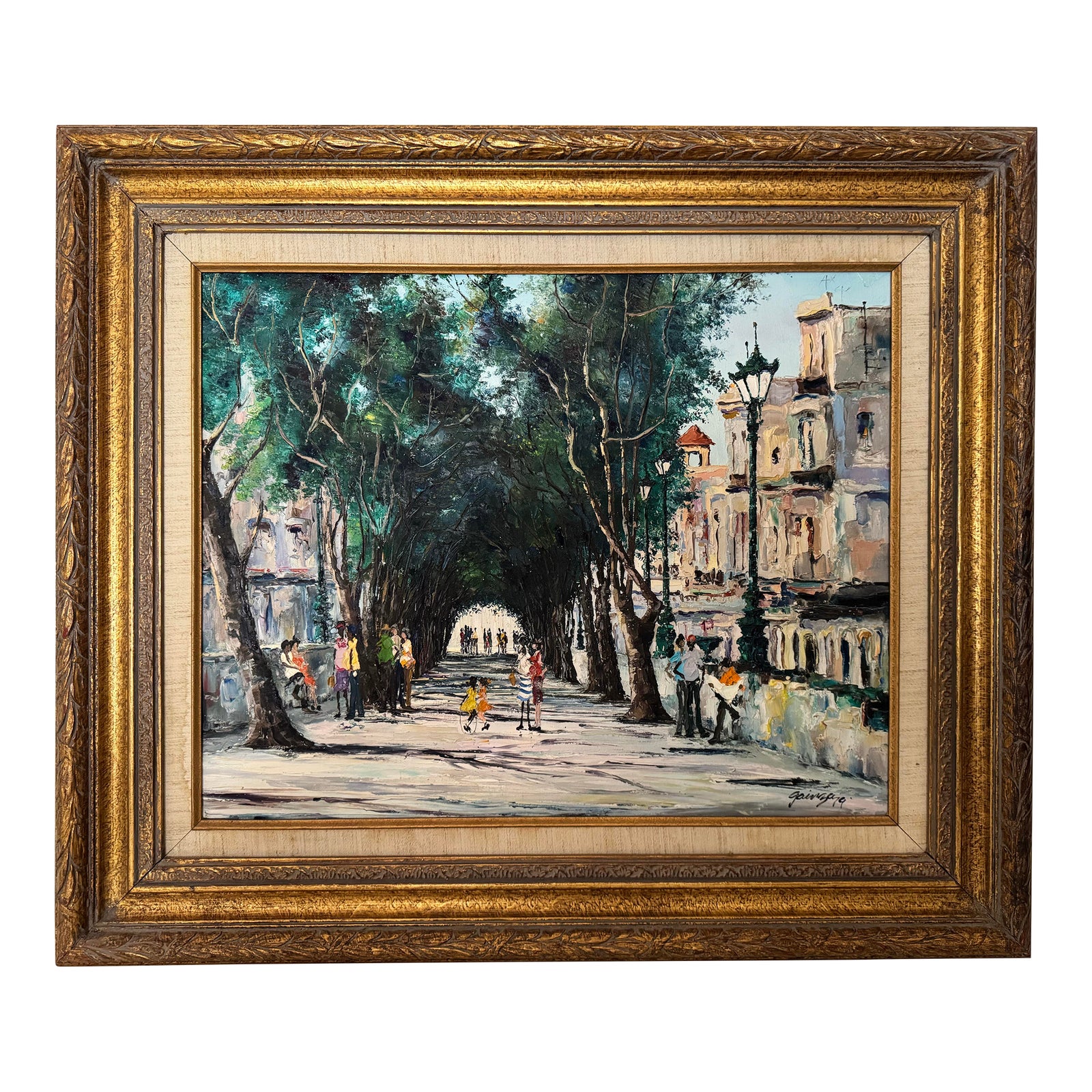 1990s Neighborhood Stroll in Old World Park, Framed | Chairish