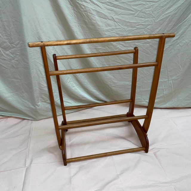 Mid Century Modern Danish Style Wooden Quilt Rack | Chairish