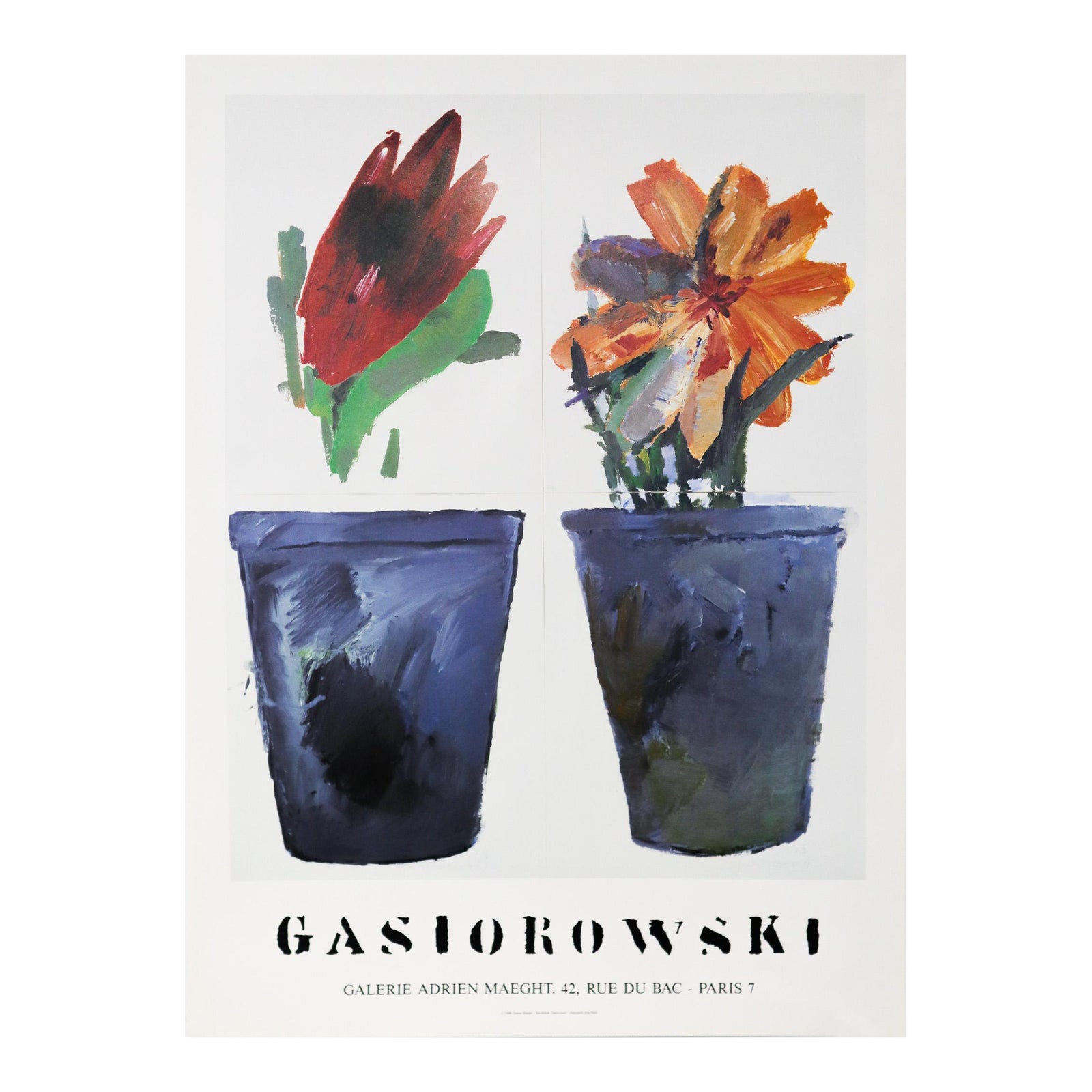 1999 French Exhibition Poster Gerard Gasiorowski Pots De Fleurs 085-086 ...