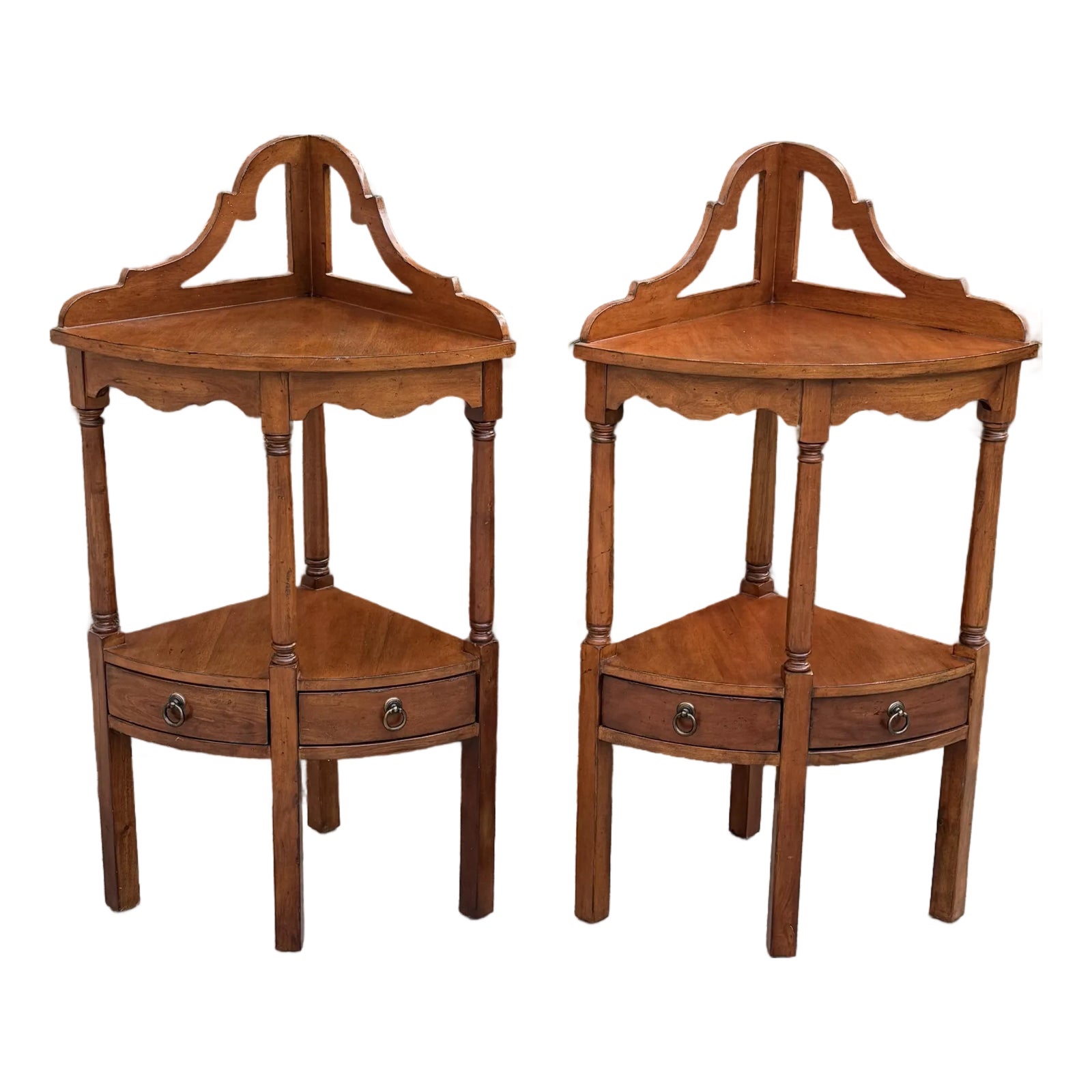 Pair Fine Quality Corner Stands | Chairish