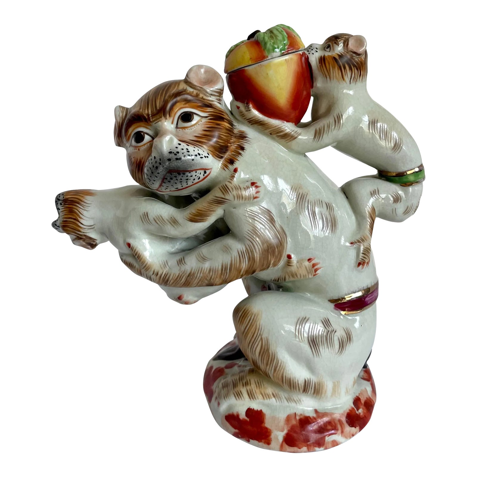 Antique Figurative Monkey Ewer Teapot by Edme Samson | Chairish