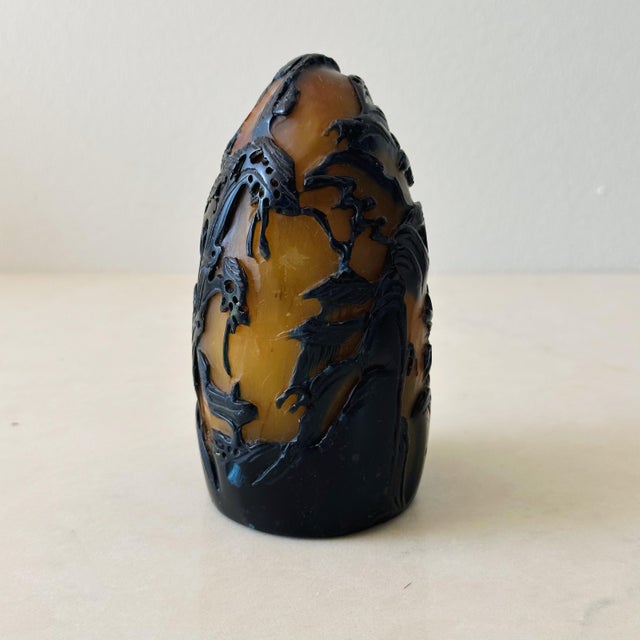 Antique Hand-Carved Chinese Objet Depicting Traditional Figure and ...