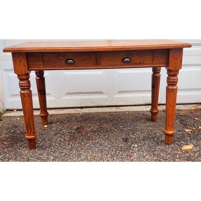 Two Drawer Pine Table | Chairish