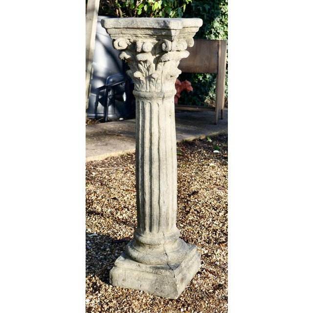 Classical Corinthian Column Pedestal in Weathered Cast Stone, 1960 ...