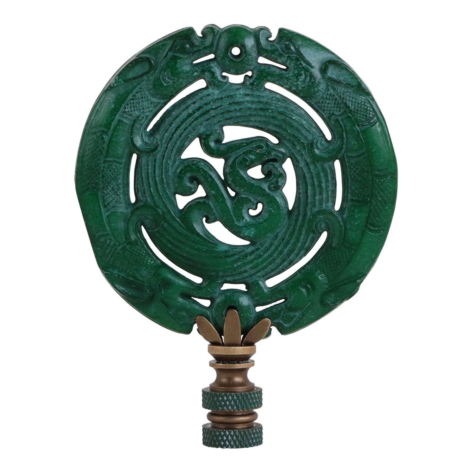 Captured Dragon Carved Stone Lamp Finial | Chairish