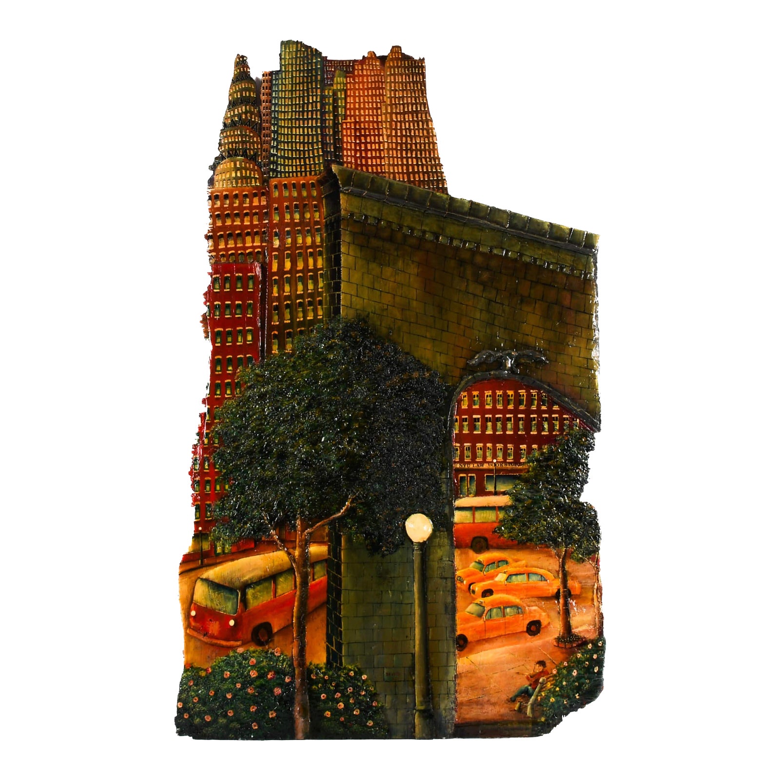 3-D Signed Robert DeVito New York Cityscape | Chairish