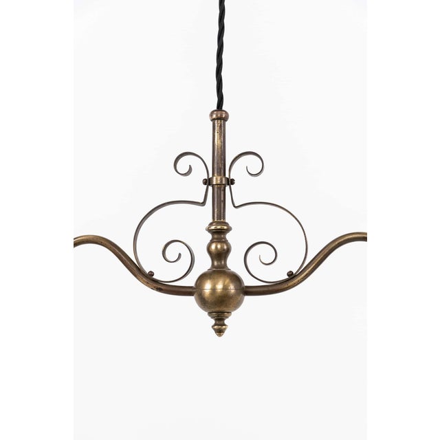 Two-Branch Brass Electrolier Pendant Light, 1920s | Chairish