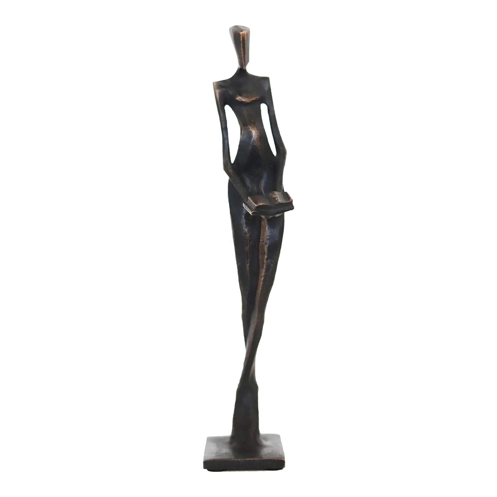 Lesende II (3/25) - Figurative Contemporary Cubism Bronze Sculpture Original Artwork by Nando ...