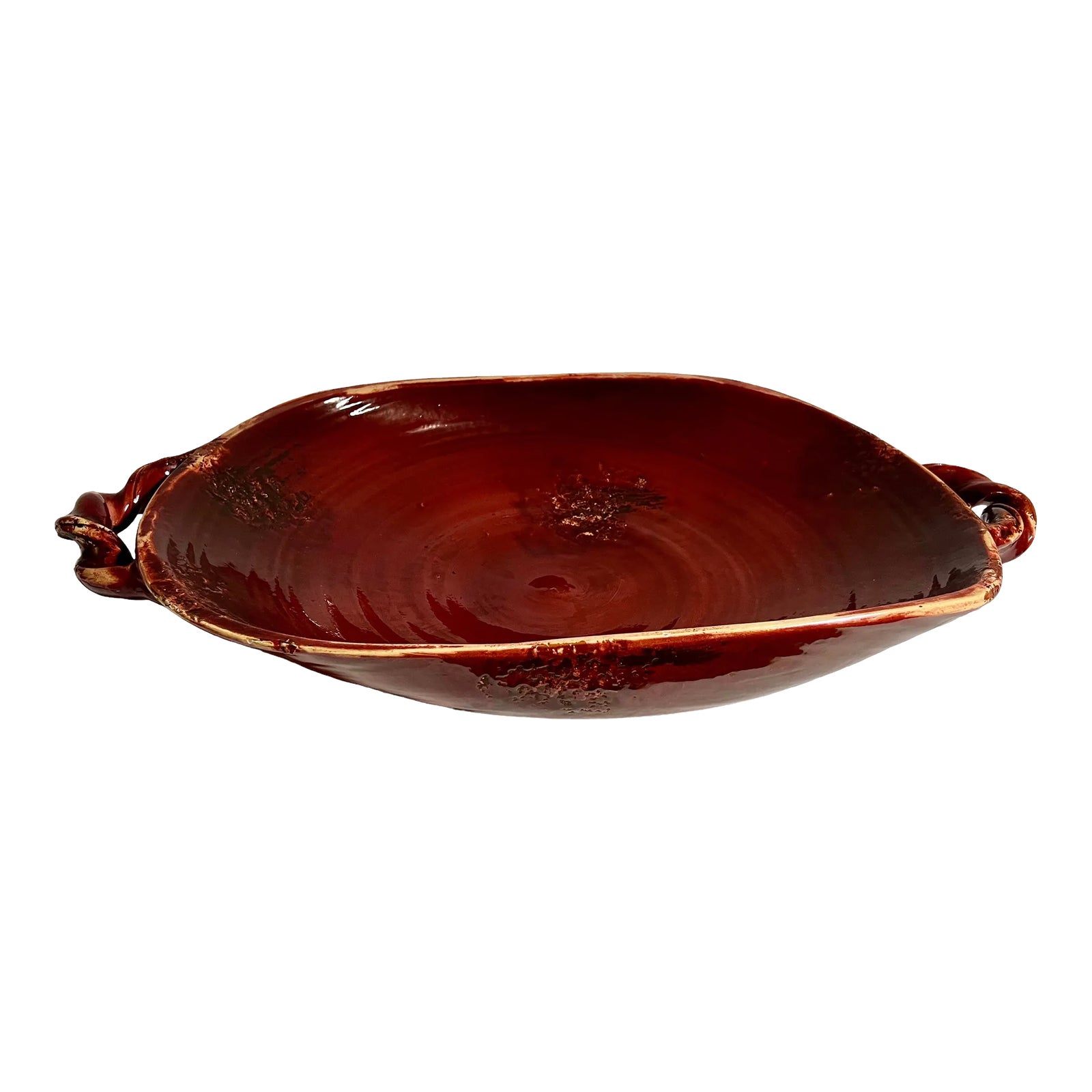 1990s Fortunata Tuscany Italy Deep Red Centerpiece Bowl | Chairish