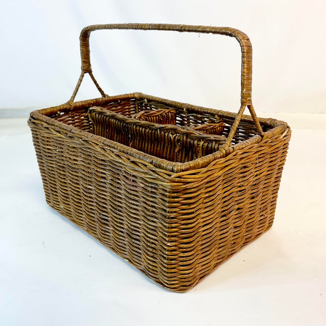 Mid 20th Century Mid-Century Boho Chic Arts & Crafts Wicker Table ...