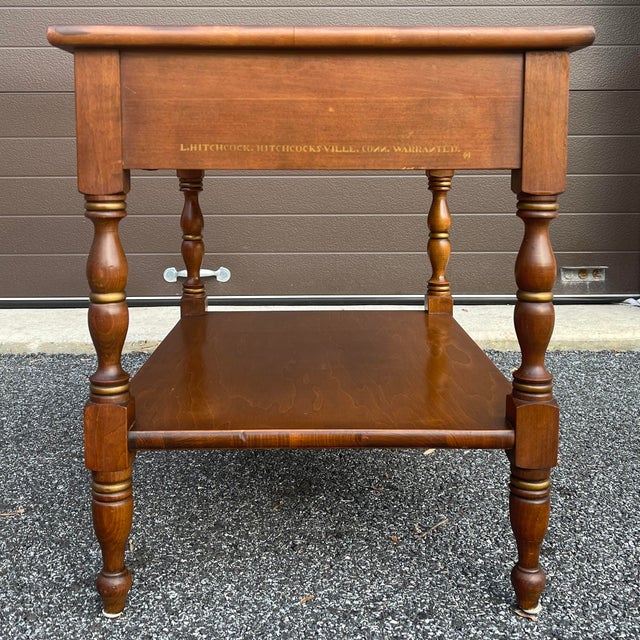 Mid 20th Century L. Hitchcock Traditional Stenciled Harvest Maple Side ...