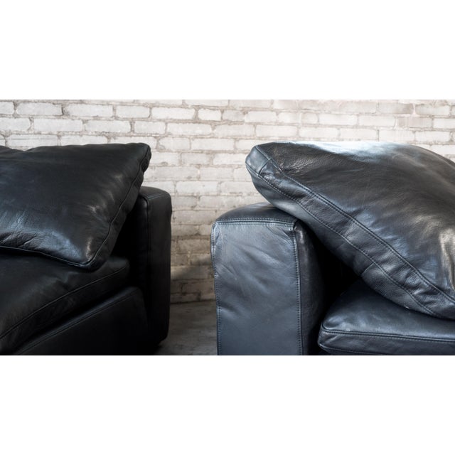 Restoration Hardware Cloud Modular Leather Luxe Armless Chairs - a Pair ...