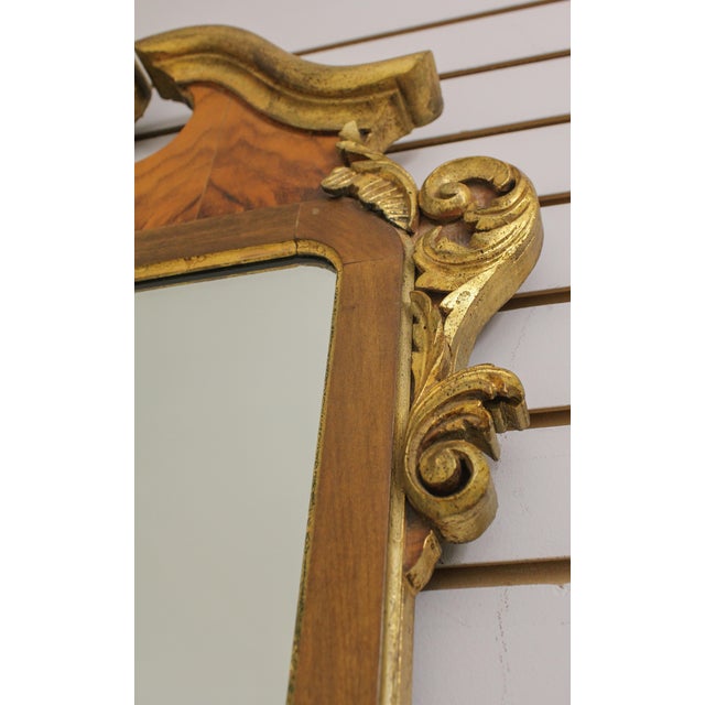Labarge Chippendale Walnut Framed Mirror | Chairish
